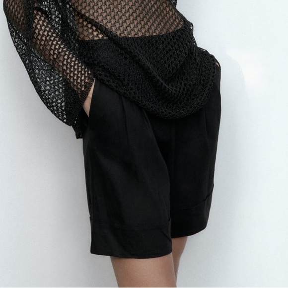 Zara | Shorts | Zara Linen Blend Pleated Shorts | Poshmark